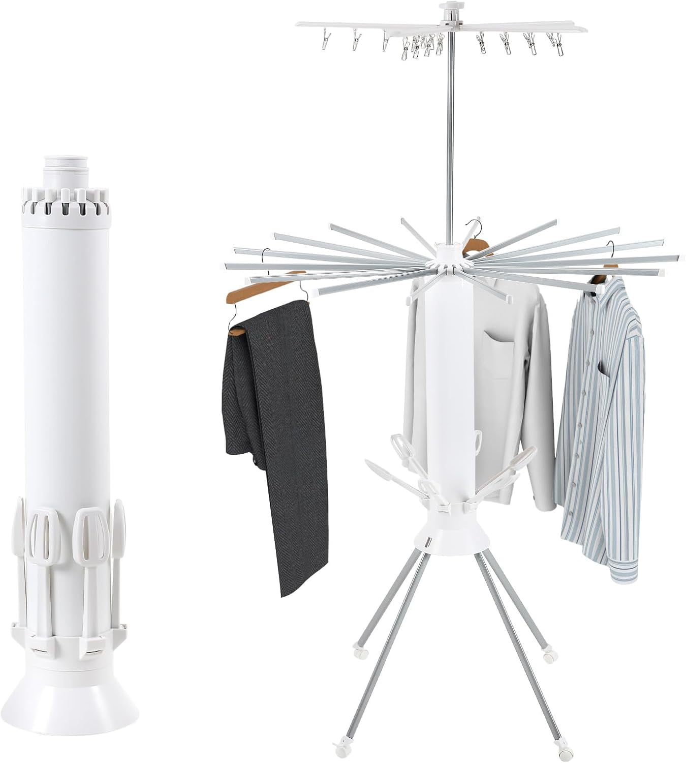 3 Tier Clothes Drying Rack Foldable,Indoor and Outdoor Portable Laundry ...