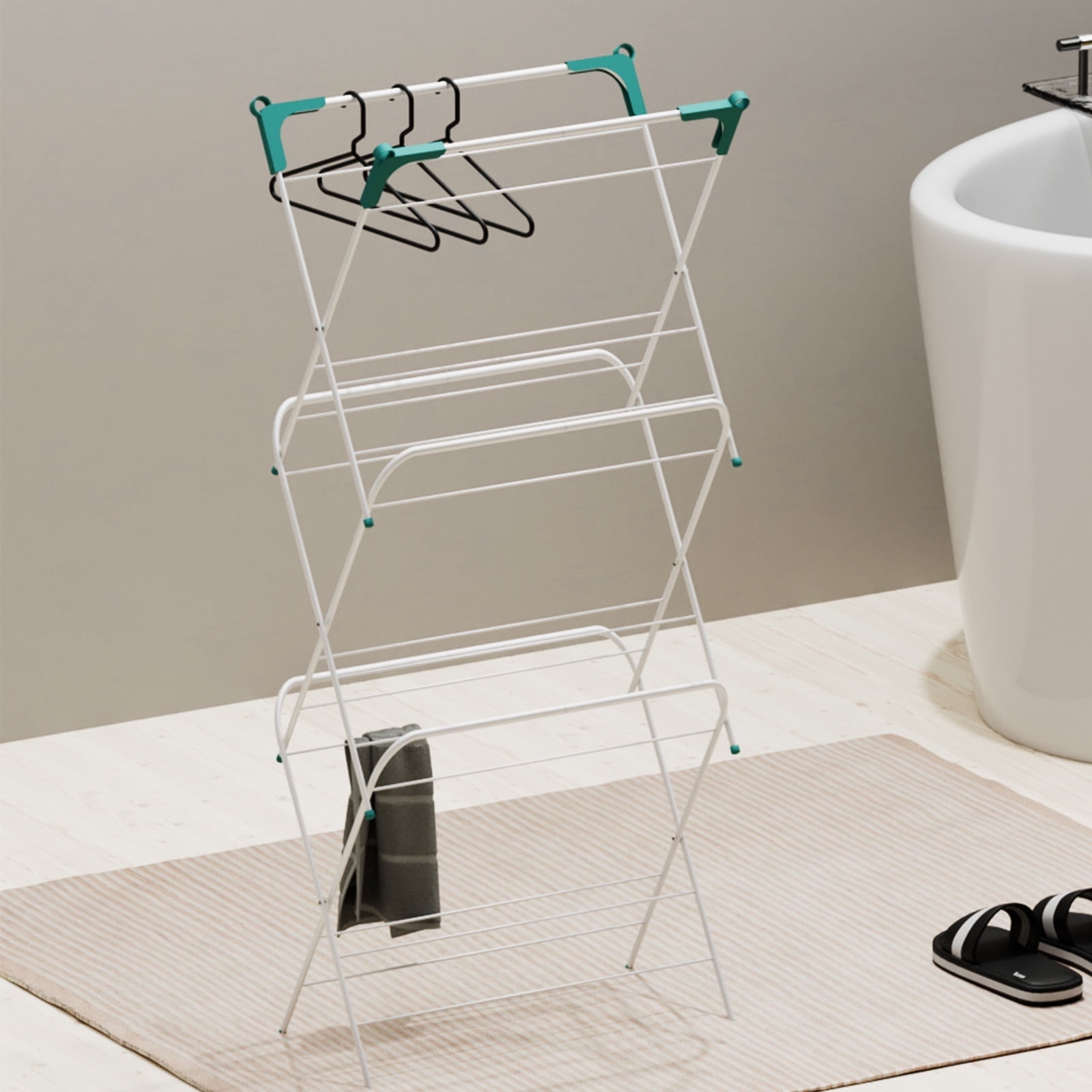 3 Tier Clothes Drying Rack, Foldable Laundry Clothes Drying Rack Stand ...