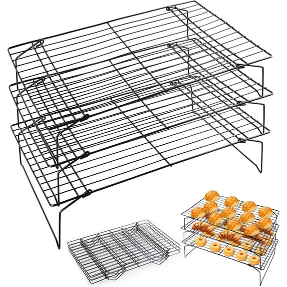 3-Tier Collapsible Cooling Racks, Detachable Wire Cooling Rack ...