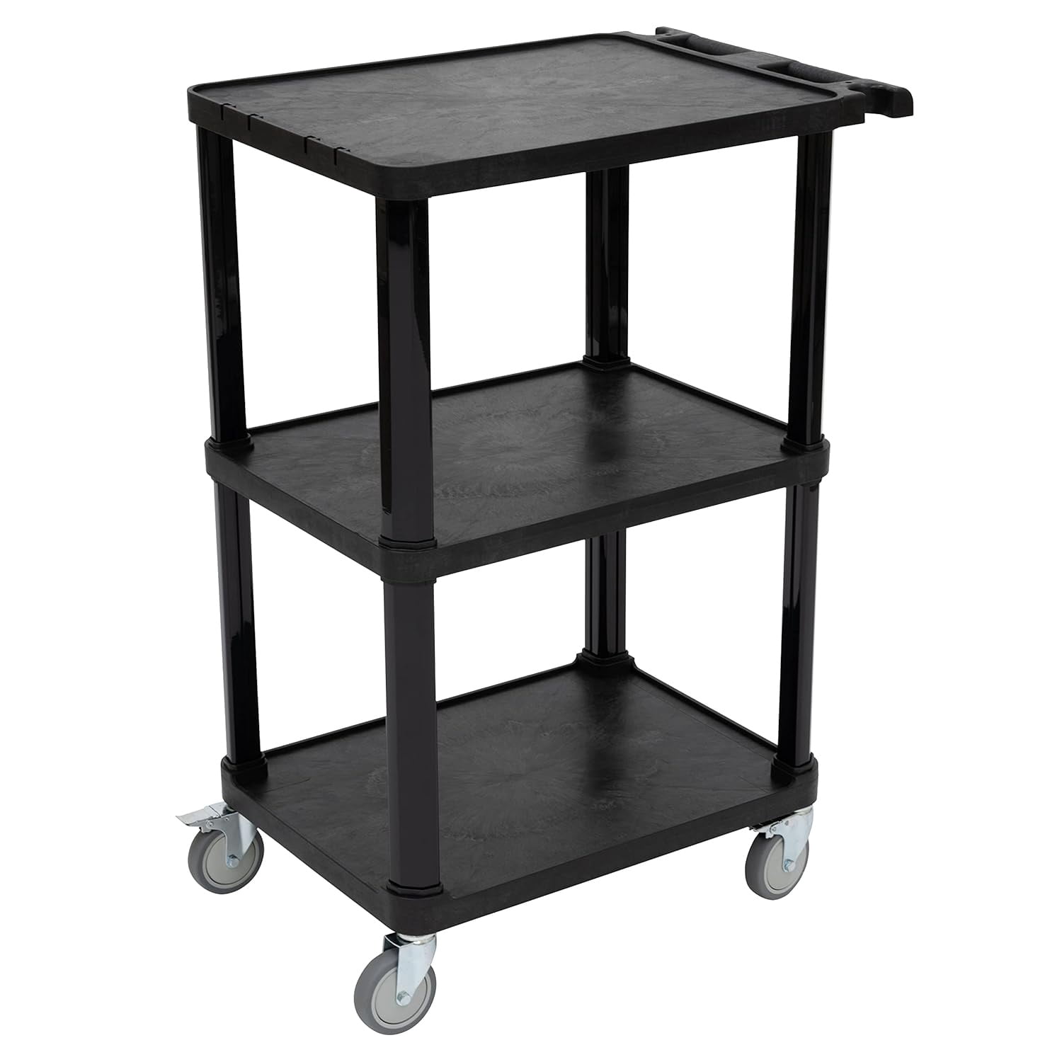 3-Tier Compact Multi-Purpose Plastic Utility Cart with Lockable Wheels ...