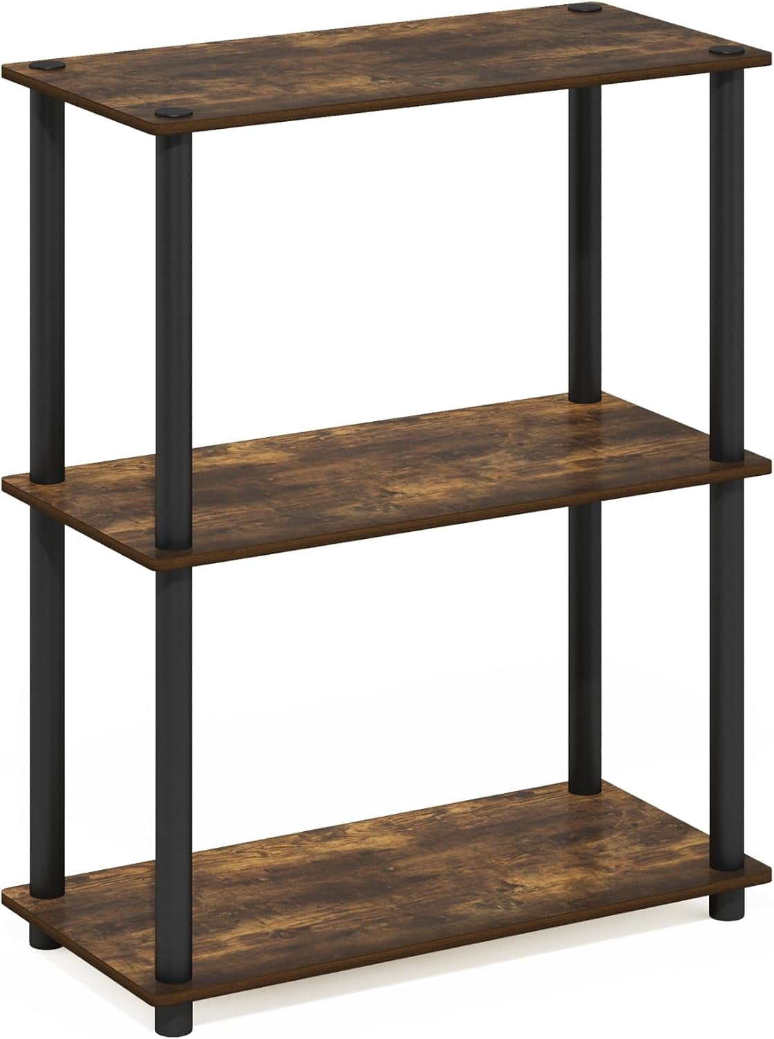 3-Tier Compact Multipurpose Shelf Display Rack, Amber Pine/Black ...
