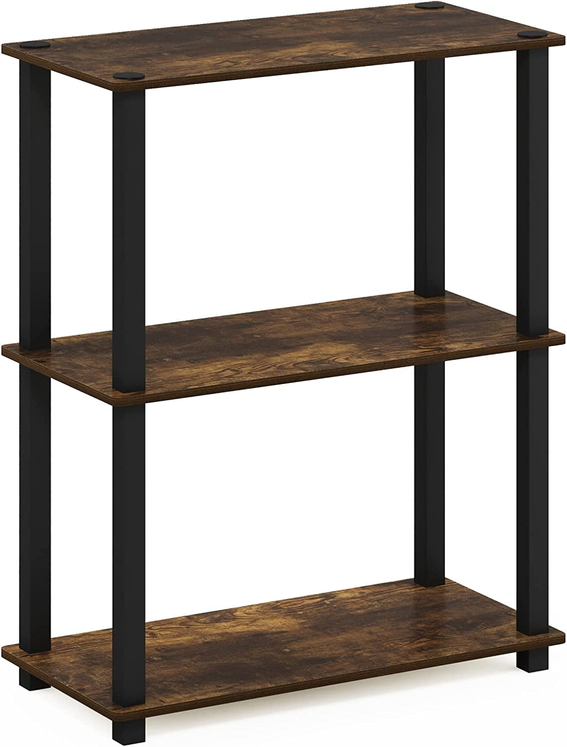3-Tier Compact Multipurpose Shelf Display Rack with Square Tube, Amber ...