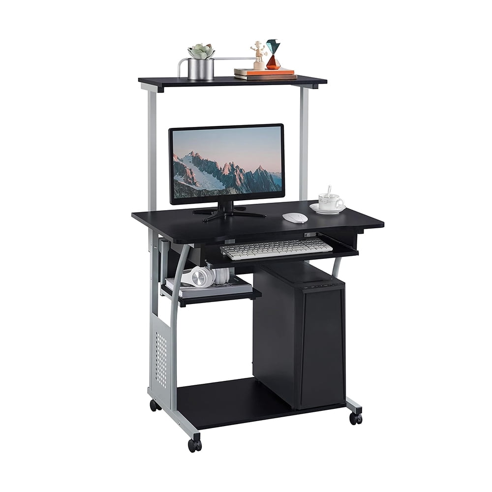 3 Tier Computer Desk, Multiple Home Office Desk with Printer Shelf and ...