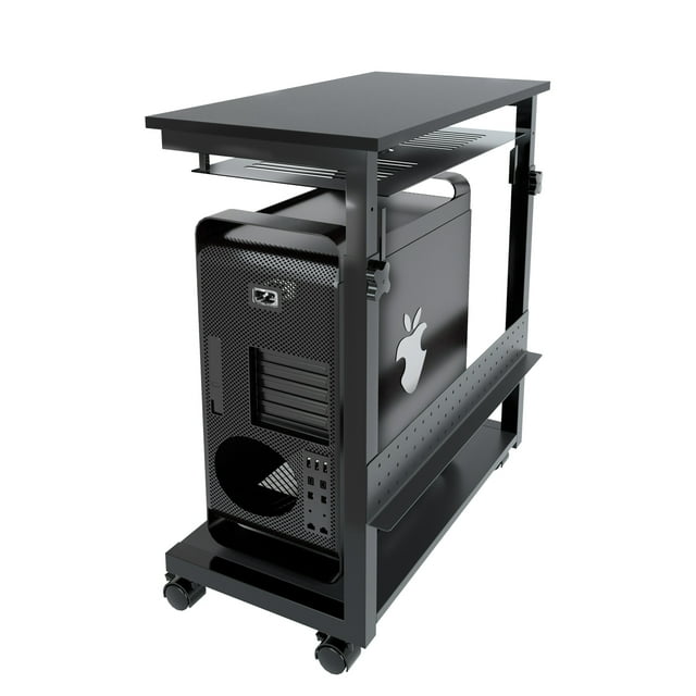 3 Tier Mobile PC Tower Stand, Adjustable Height, Under Desk Mounting ...