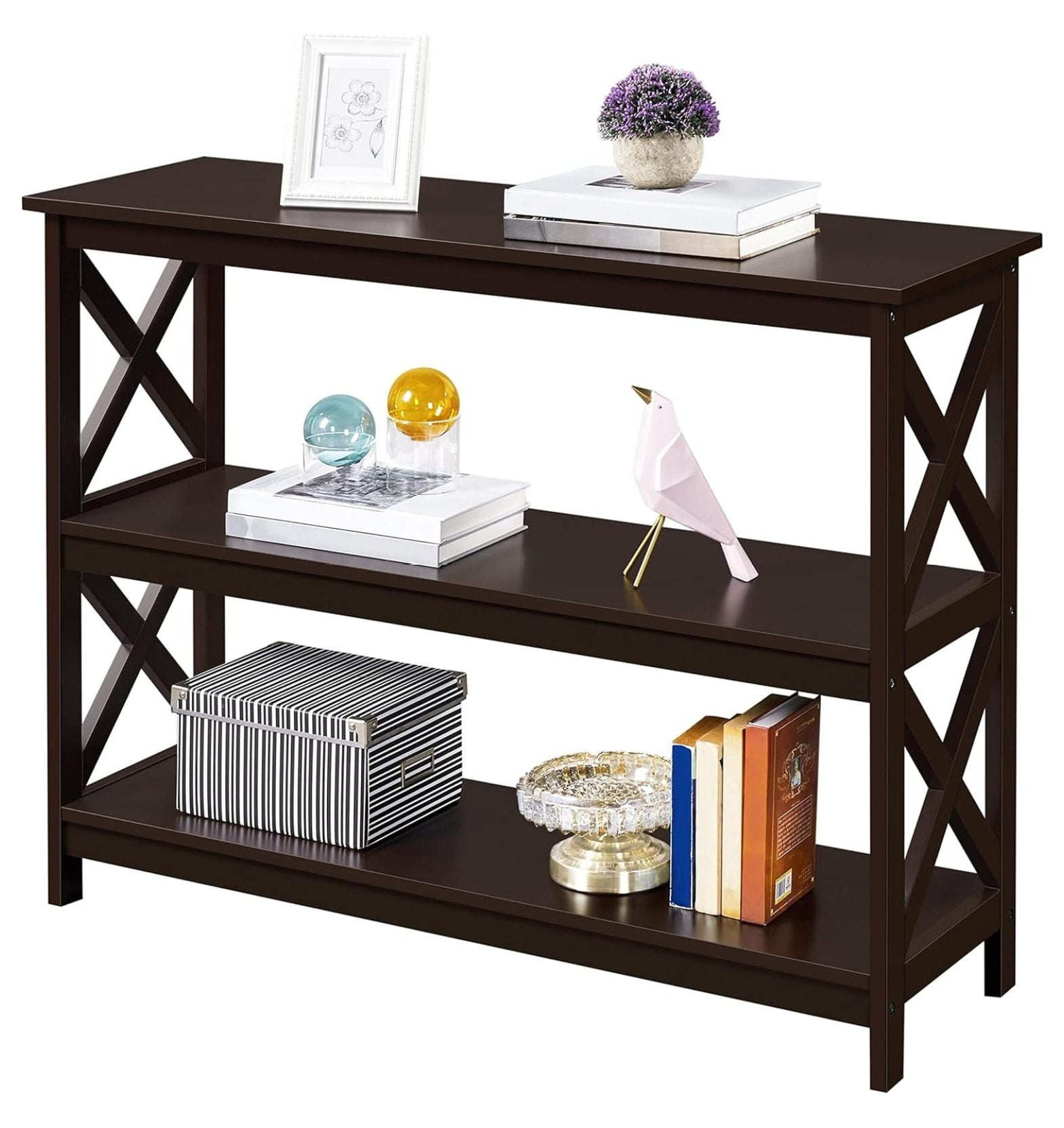 3 Tier Console & Sofa Table with Storage, Narrow Long Entryway Table ...