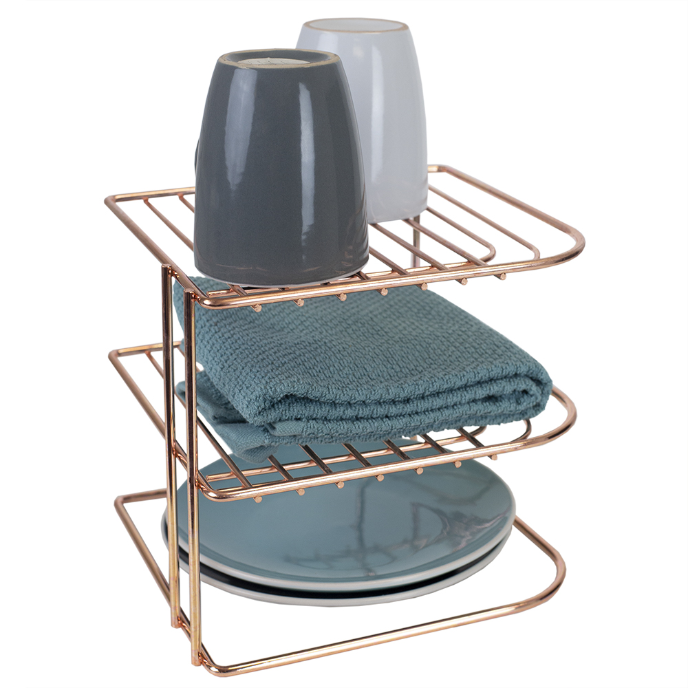 3 Tier Copper Coated Steel Corner Organizing Storage Rack - Walmart.com