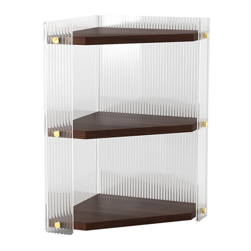 3 Tier Corner Bathroom Counter Organizer and Storage, Wooden Countertop ...