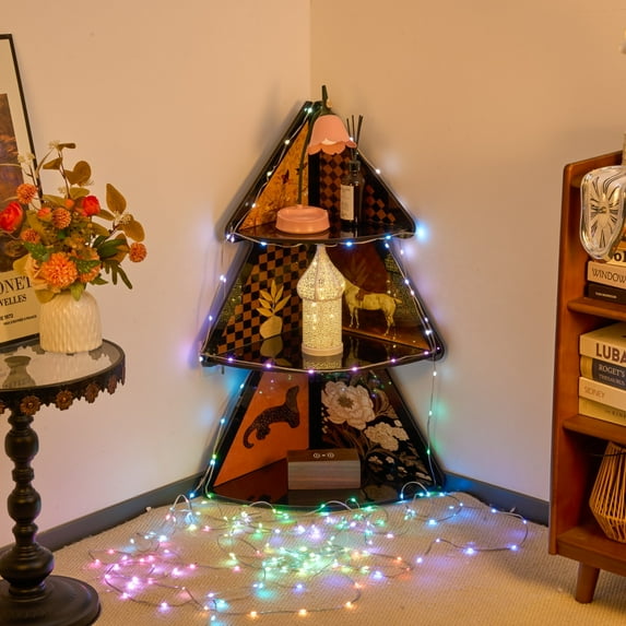 3-Tier Corner Christmas Tree Shelf – Space-Saving Holiday Display Stand ...