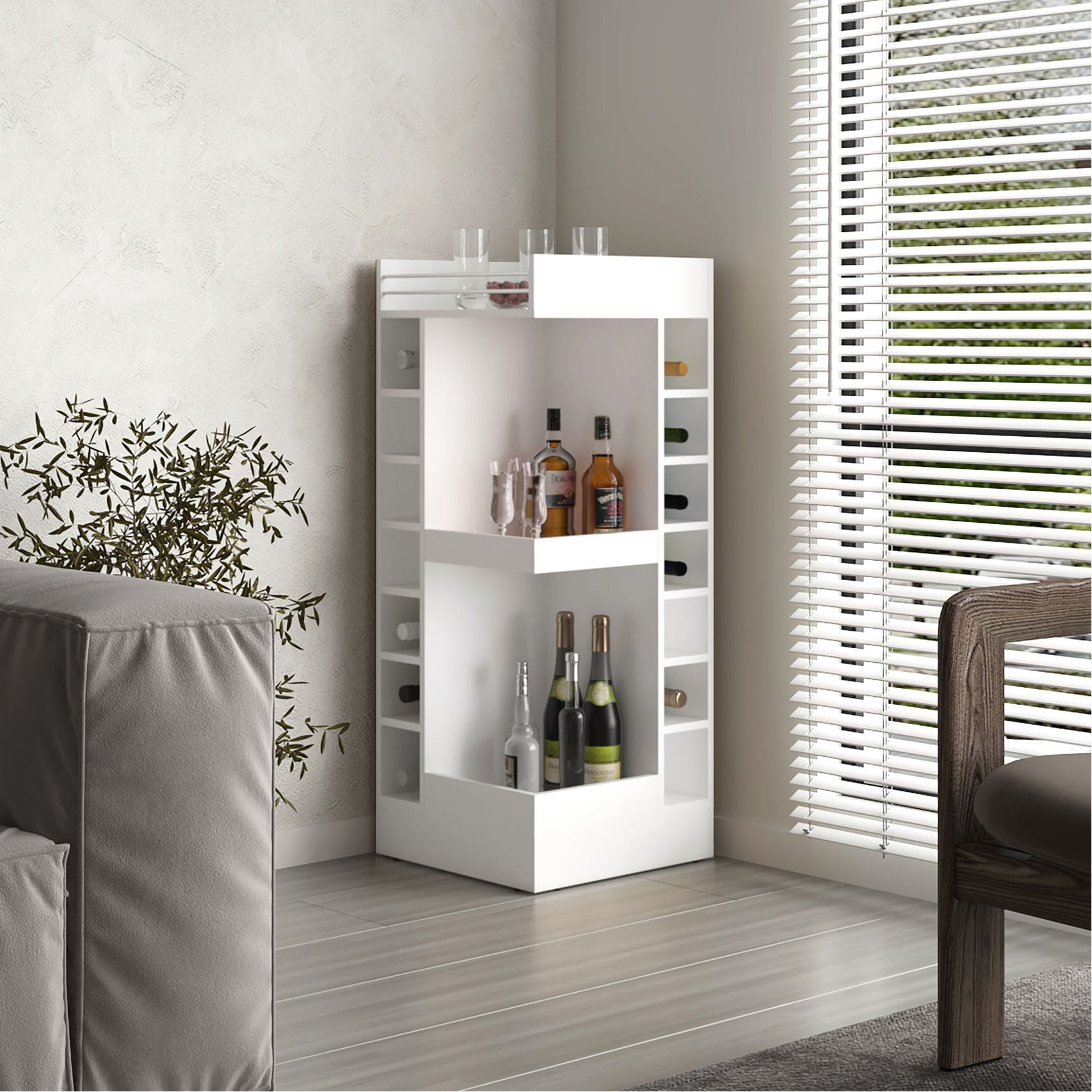 3-Tier Corner Design with Two Shelves/Offers Additional Storage in ...