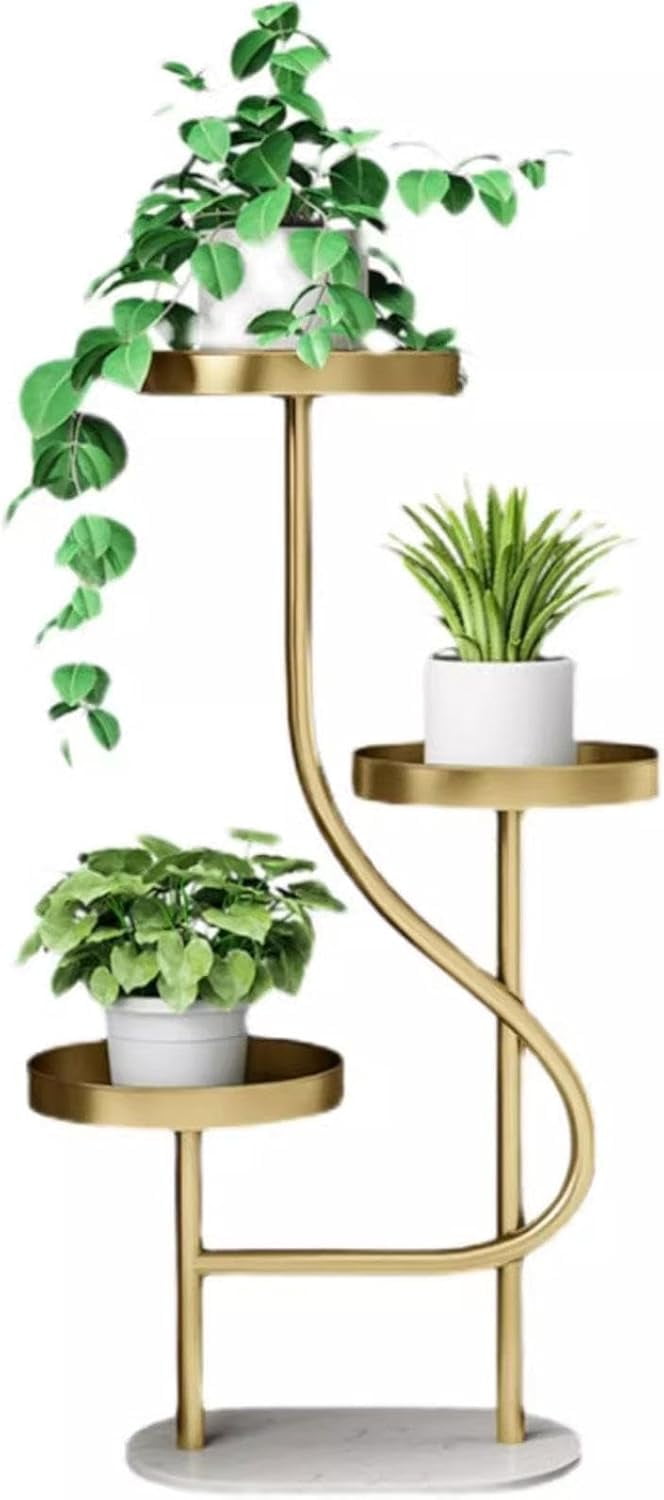 3-Tier Corner Stand Tall Marble Base Pot Tray Display Stand Holder ...