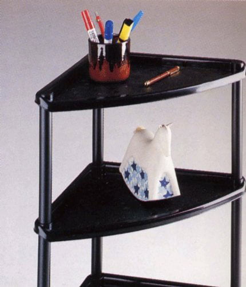 3 Tier Corner Triangular Table, Shelf Stand, Italian (Black) - Walmart.com