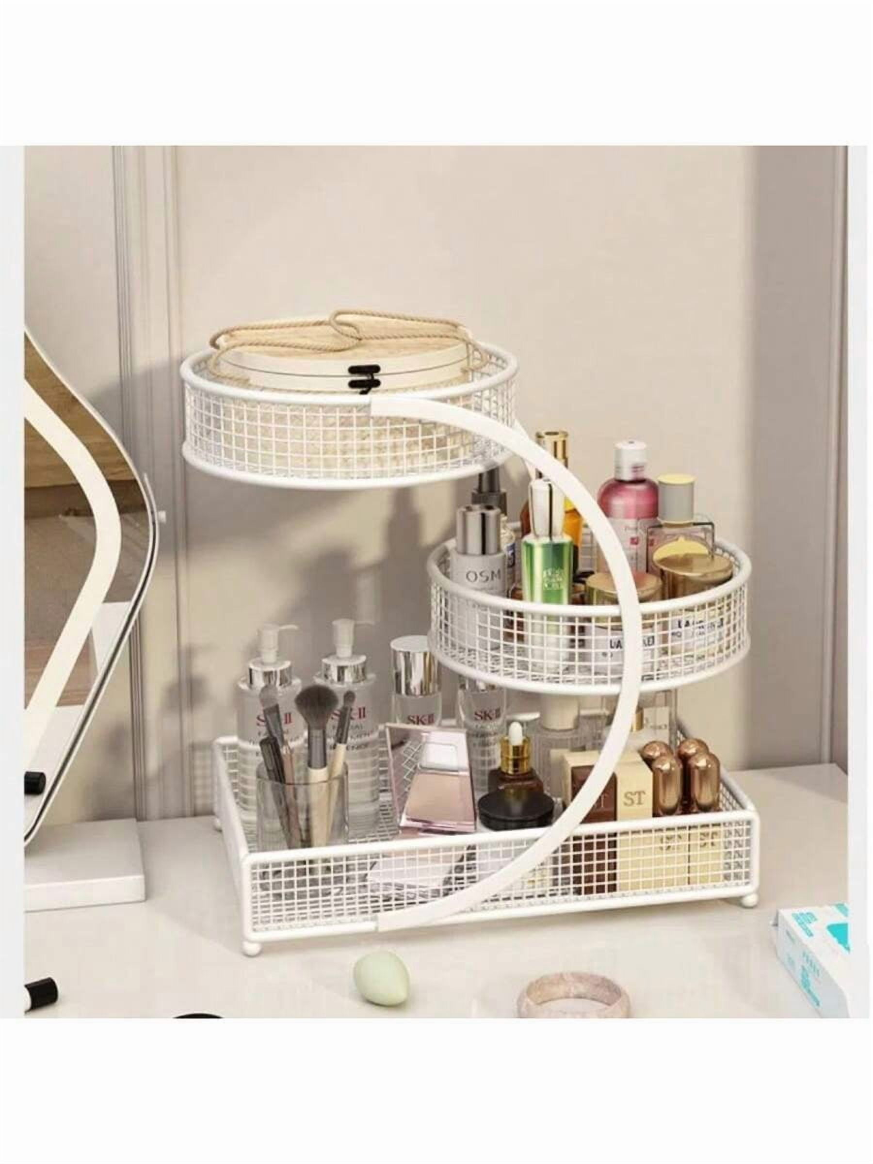 3-Tier Cosmetic Storage Rack, No Assembly Required, Bathroom Countertop ...