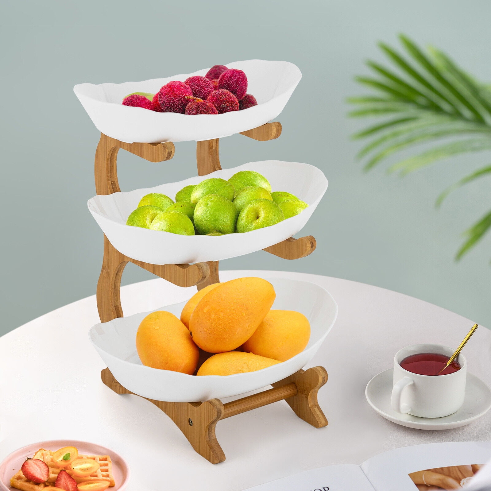 3-Tier Countertop Serving Bowls with Stand, Snack Dessert Cake Tray ...