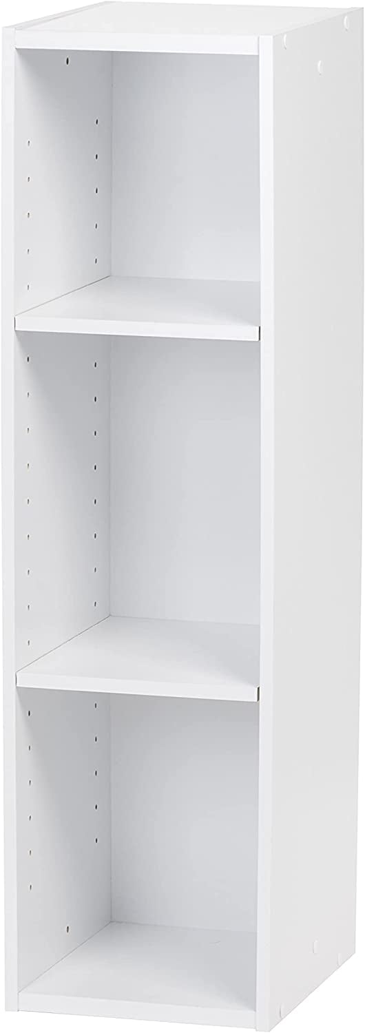 3-Tier Cubby Storage Bookshelf with Adjustable Shelves, 10" Width ...
