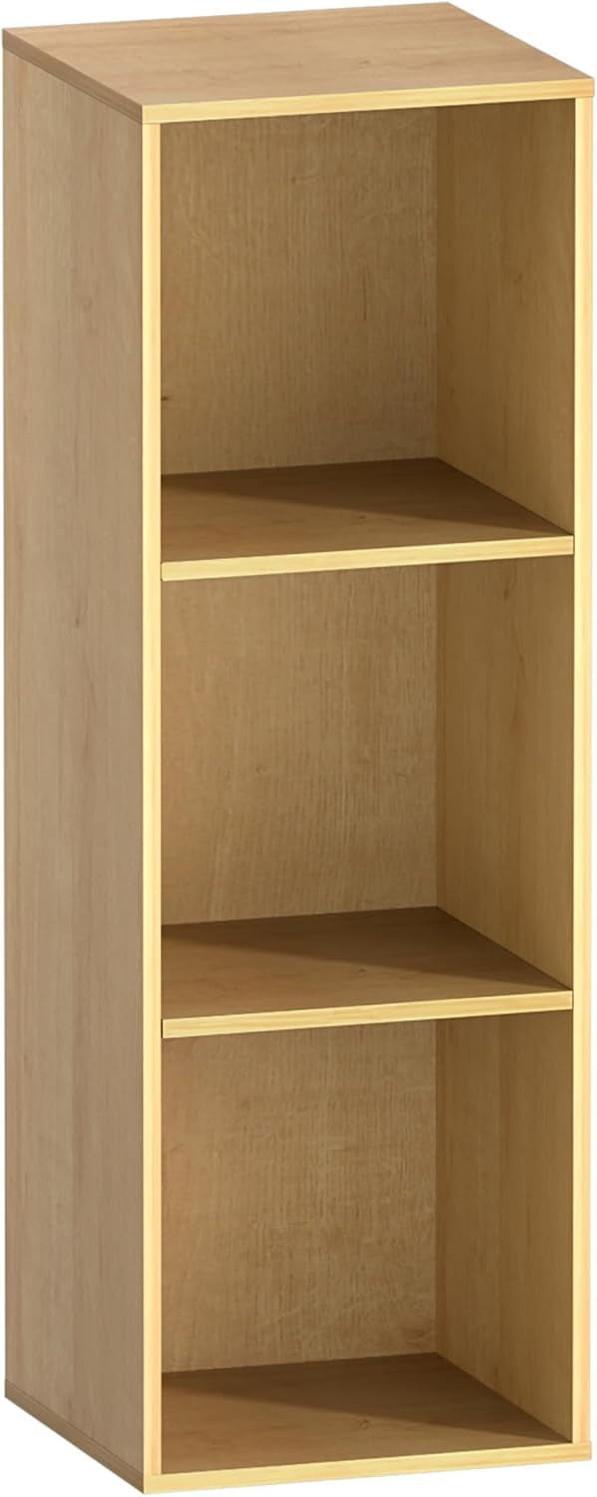 3 Tier Cube Storage Shelf, Freestanding Bookcase Organizer with Open ...