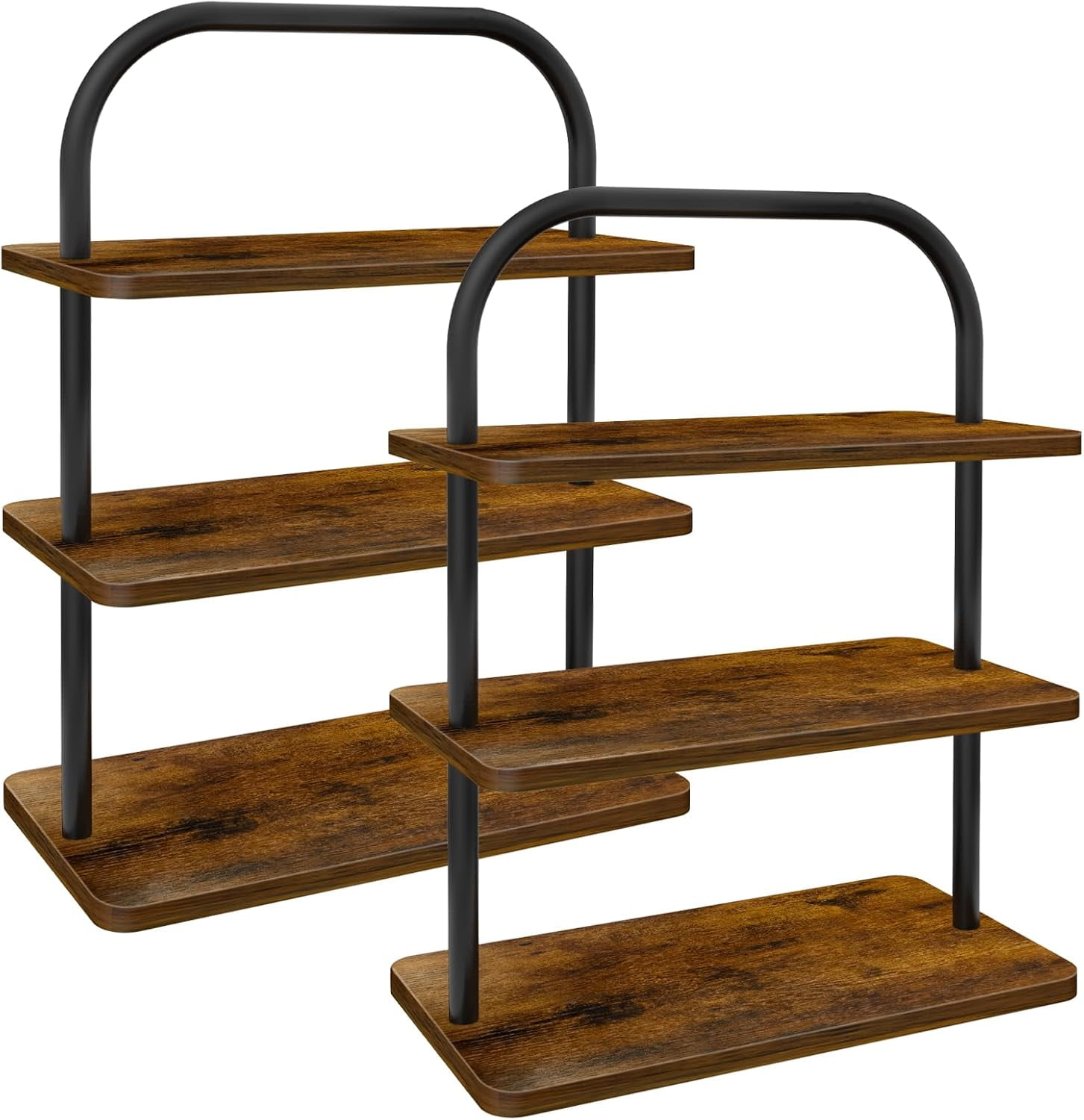 3 Tier Cupcake Stand 2 PACK Wooden Metal Cupcake Stand Reusable Cupcake ...