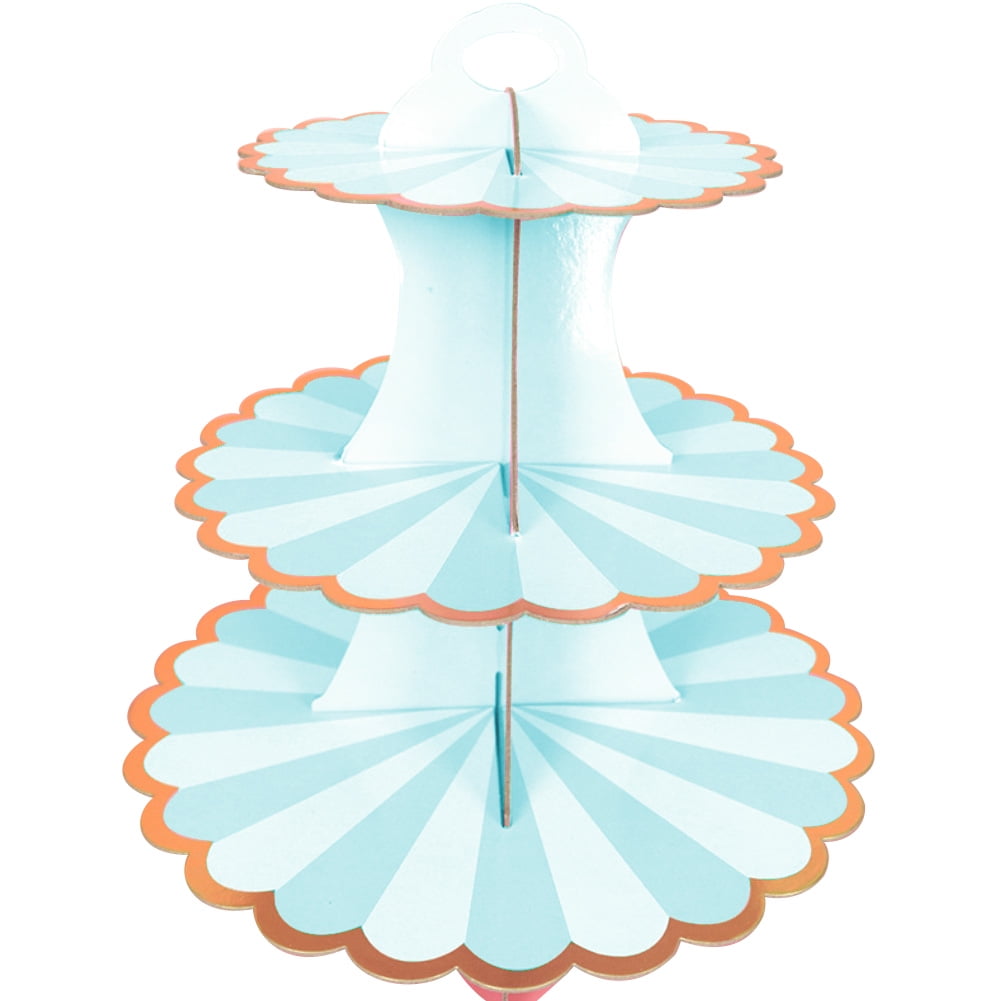 3 Tier Cupcake Stand, Plastic Tiered Serving Stand, Dessert Fruit Snack ...