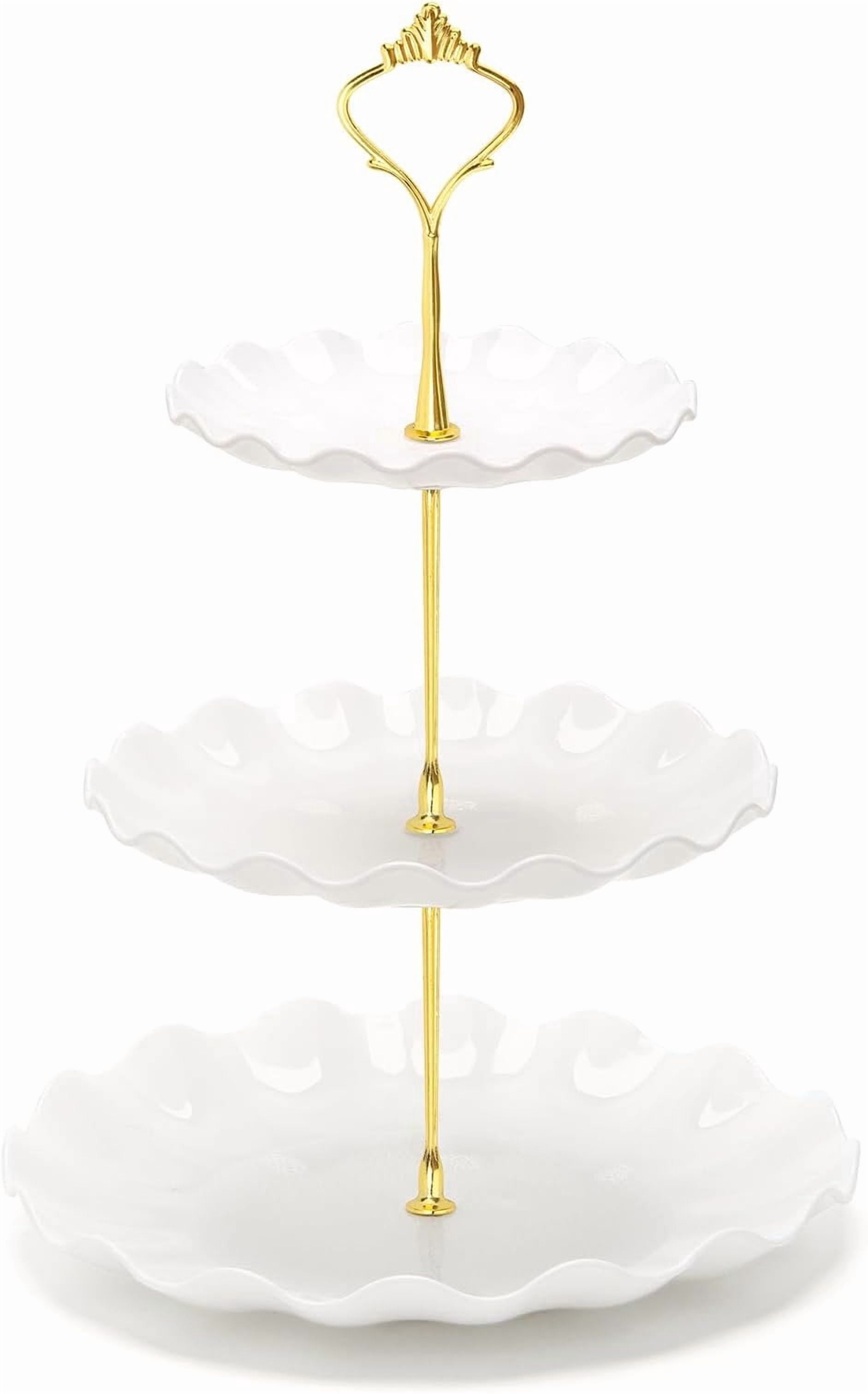 3 Tier Cupcake Stand, Plastic Tiered Serving Stand, Dessert Tower Tray ...