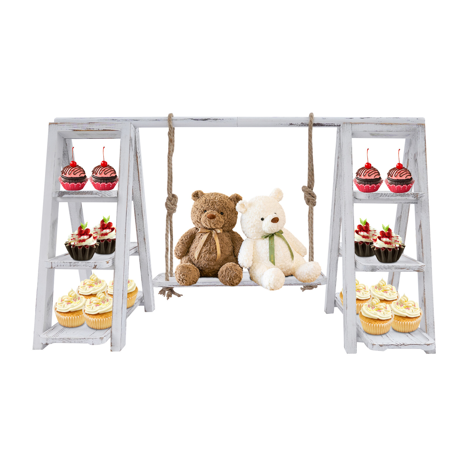 3 Tier Cupcake Stand Table Display Set With Removable Trays Serving ...