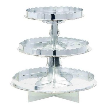 Caribbean Blue 3-Tiered Cupcake Stand (1ct) - Walmart.com