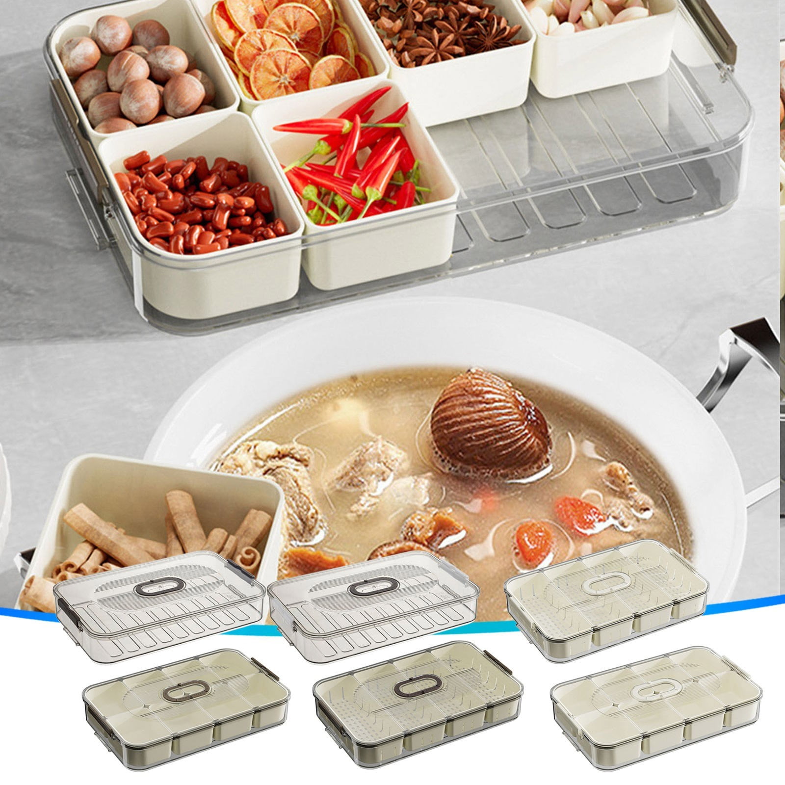 3-Tier Deli Meat Storage Container for Refrigerator, Food-Grade ...