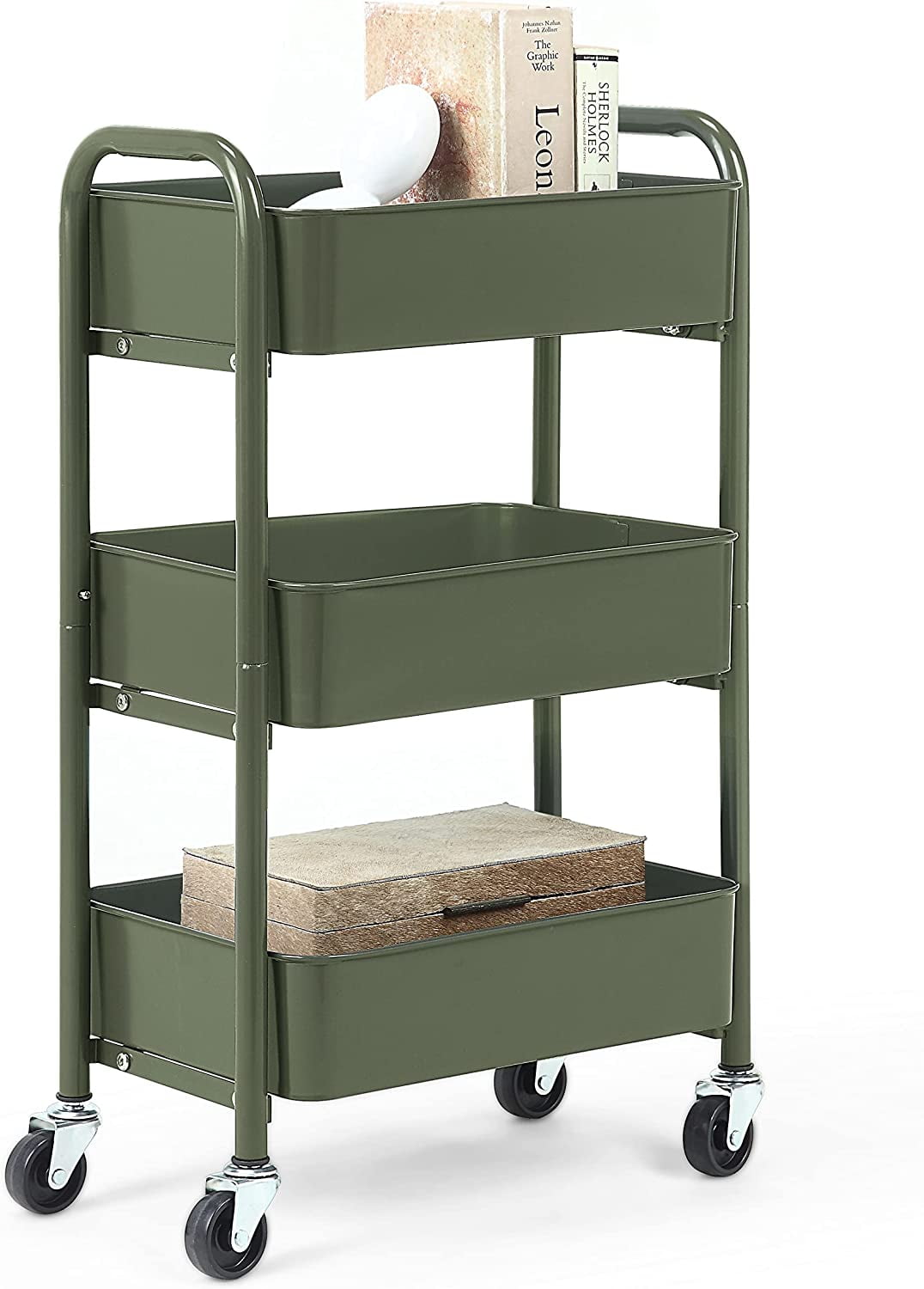 3-Tier Delicate Compact Rolling Metal Storage Organizer - Mobile ...