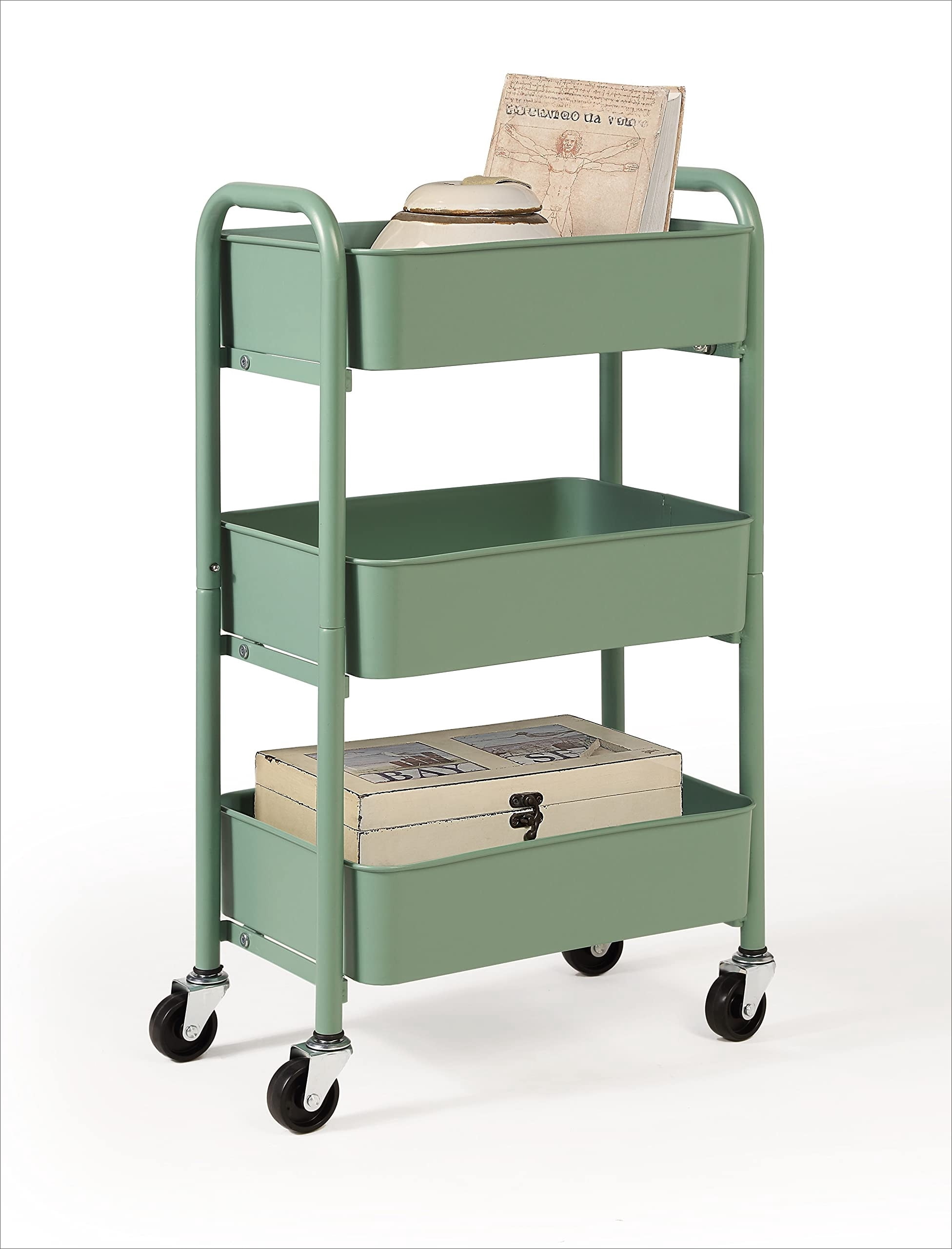 3-Tier Delicate Compact Rolling Metal Storage Organizer - Mobile ...
