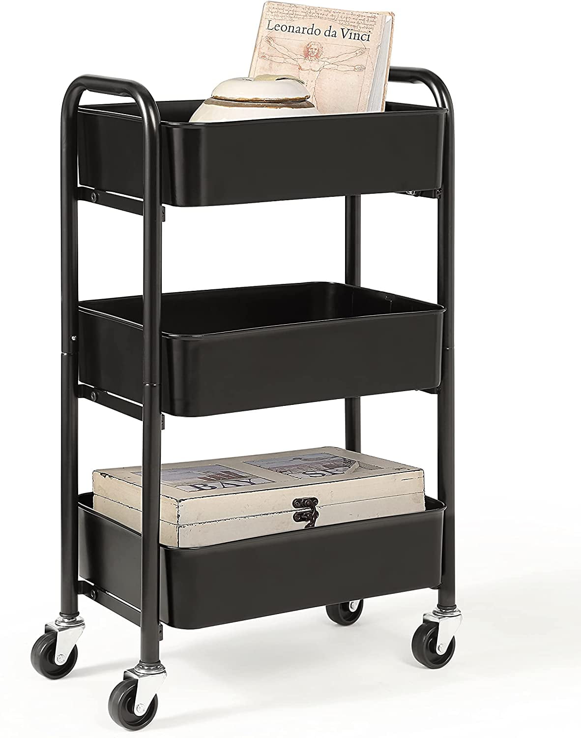 3-Tier Delicate Compact Rolling Metal Storage Organizer - Mobile ...
