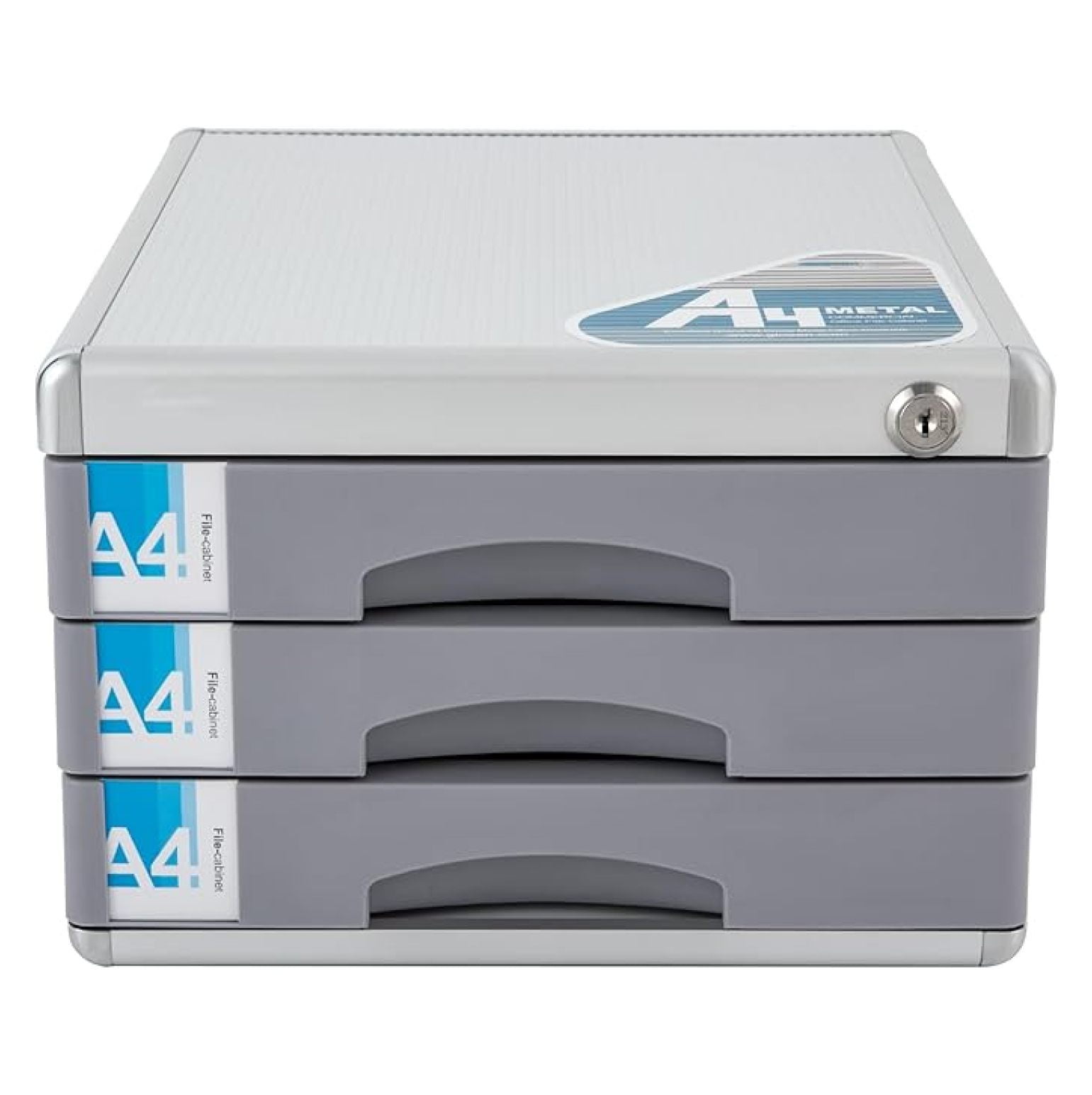 3 Tier Desktop Drawer Organizer Aluminum Alloy File Organizer with Lock ...