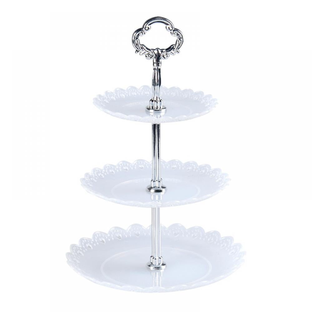 3-Tier Dessert Cake Stand, Plastic Pastry Stand Small Cupcake Stand ...