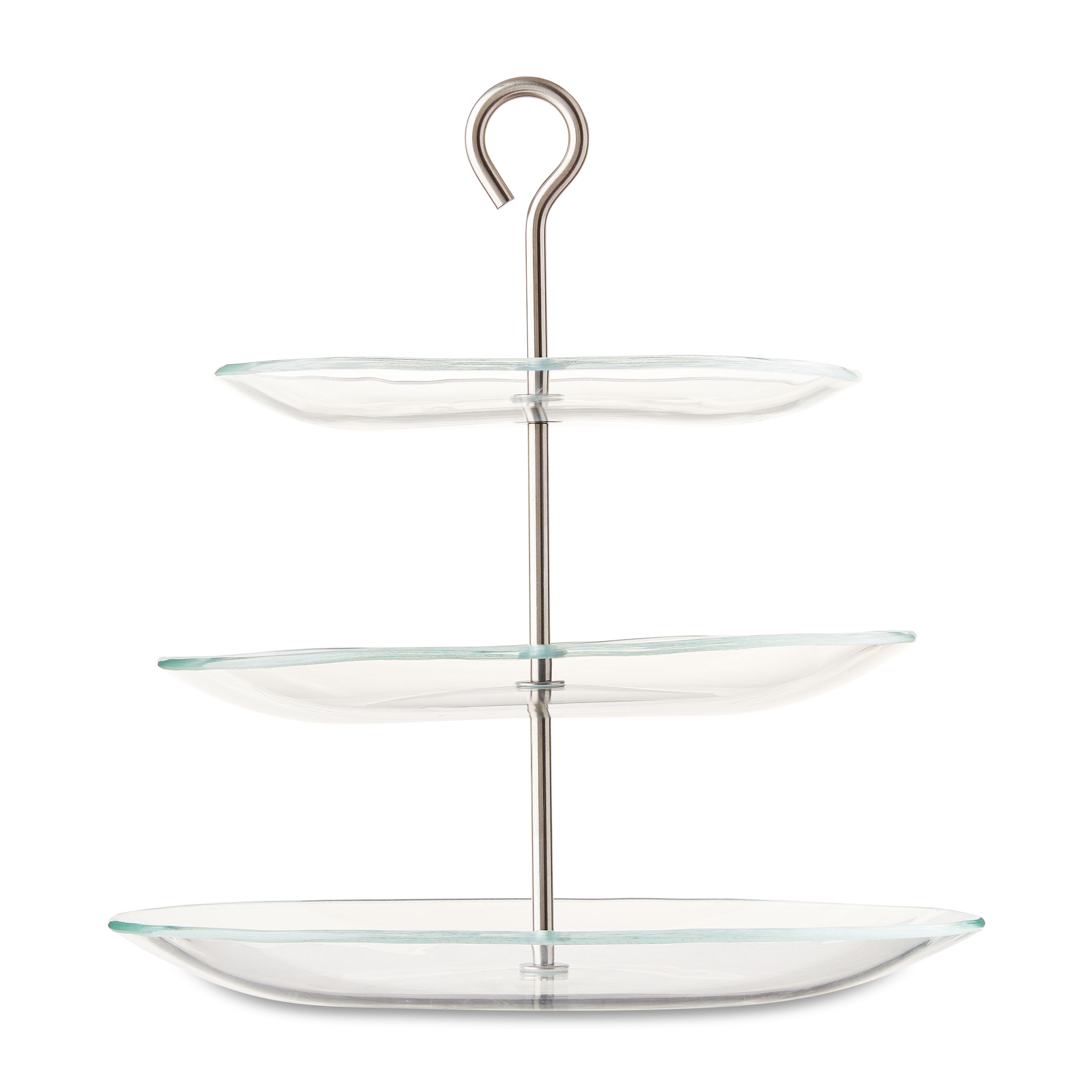 Way To Celebrate Glass 3-Tier Dessert Stand, 12.87x13 Inch Clear Glass ...