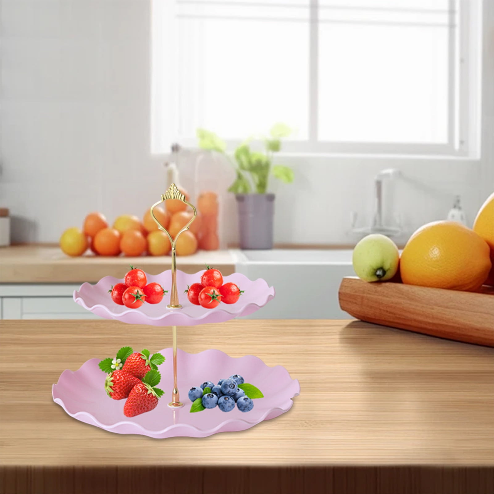 3-Tier Dessert Stand for Wedding Party - Pink White Green Cake Candy ...