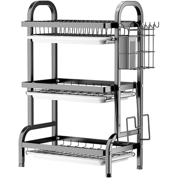 3 Tier Dish Drying Rack, Large Stainless Steel Over The Sink Dish with ...