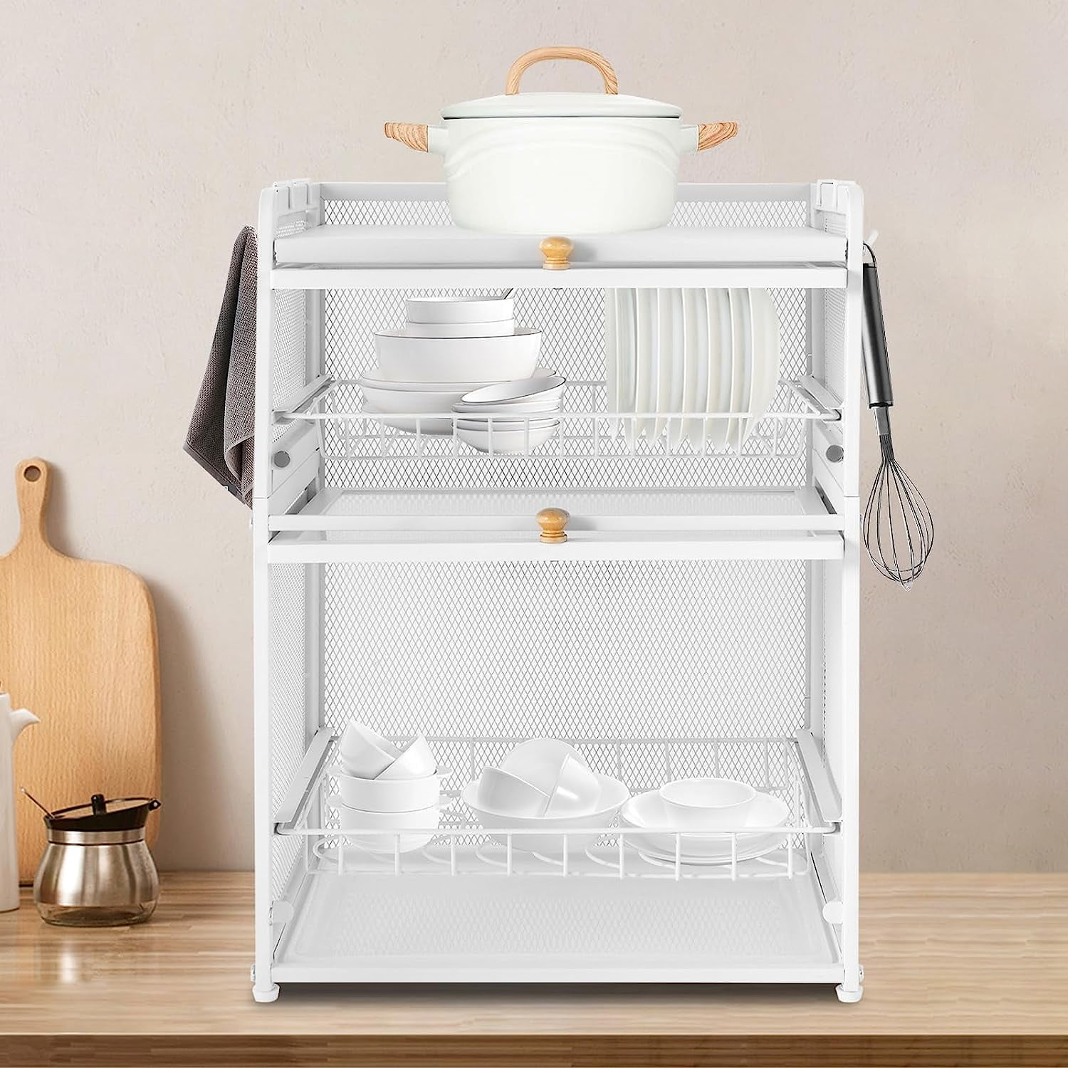 3 Tier Dish Drying Rack Modern Houseware Dish Organizer Shelf Cutlery ...