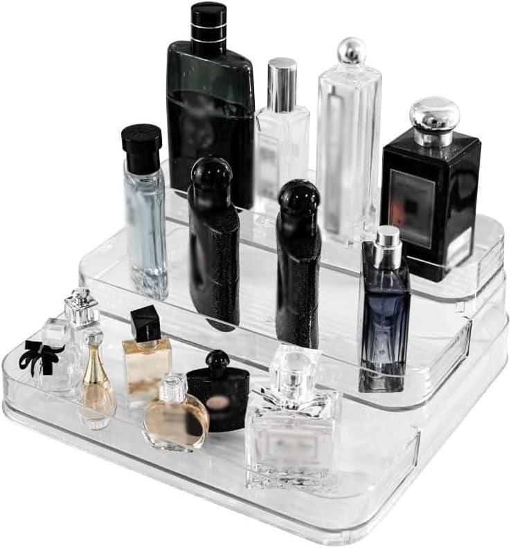 3 Tier Display Riser, Clear Perfume Organizer Stand, 10Inch Cupcake ...
