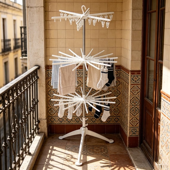3 Tier Drying Rack — 70.03 Inch Laundry Rack With 24 Sock And Rotating ...