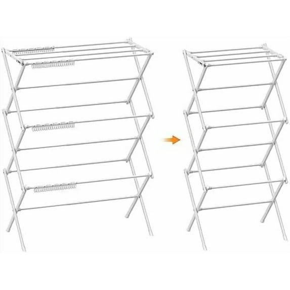 3 Tier Drying Rack Clothing,Foldable & Portable Clothes Drying Rack ...