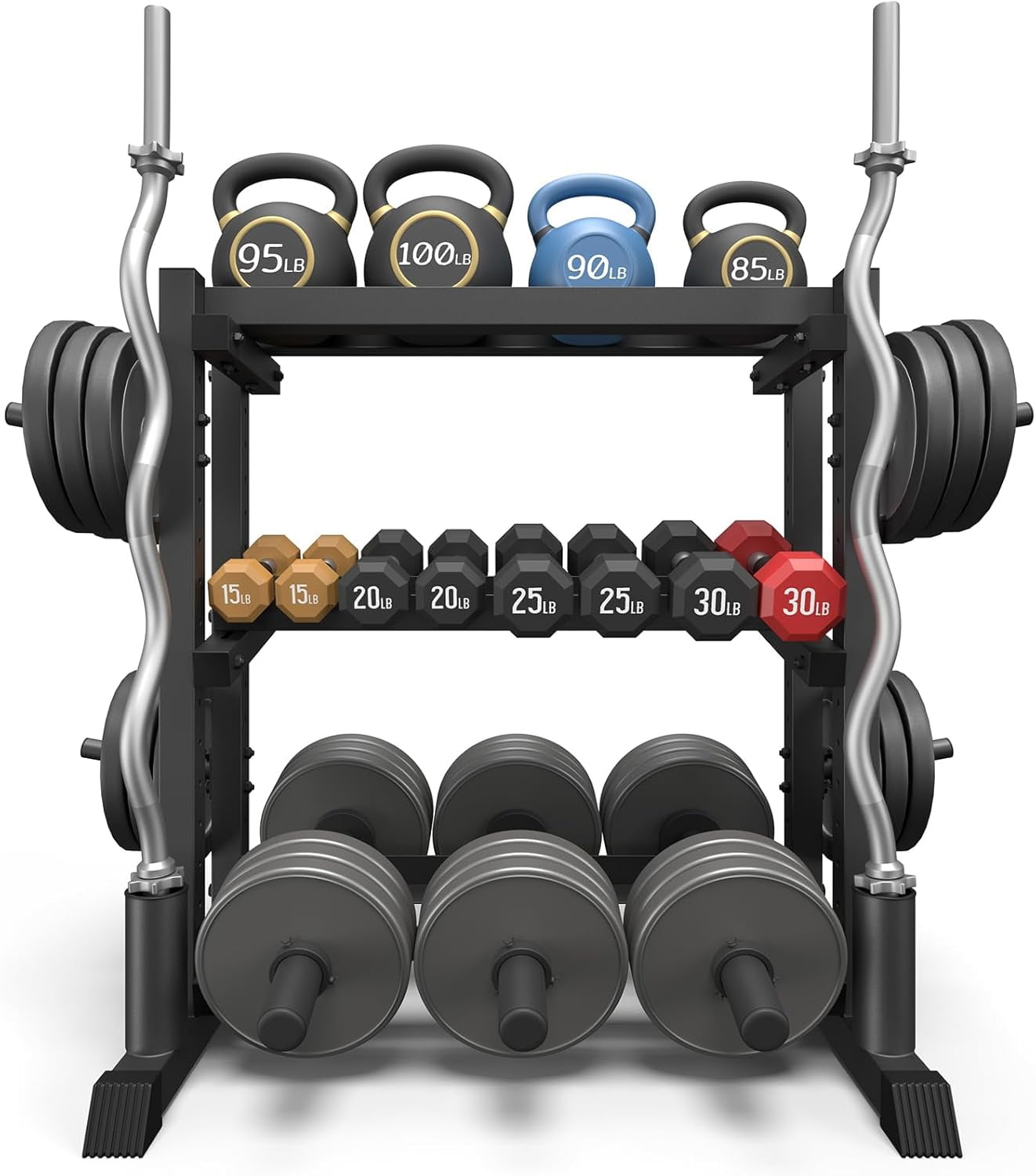 3-Tier Dumbbell Rack, 1100LB Capacity Adjustable Weight Rack for Home ...