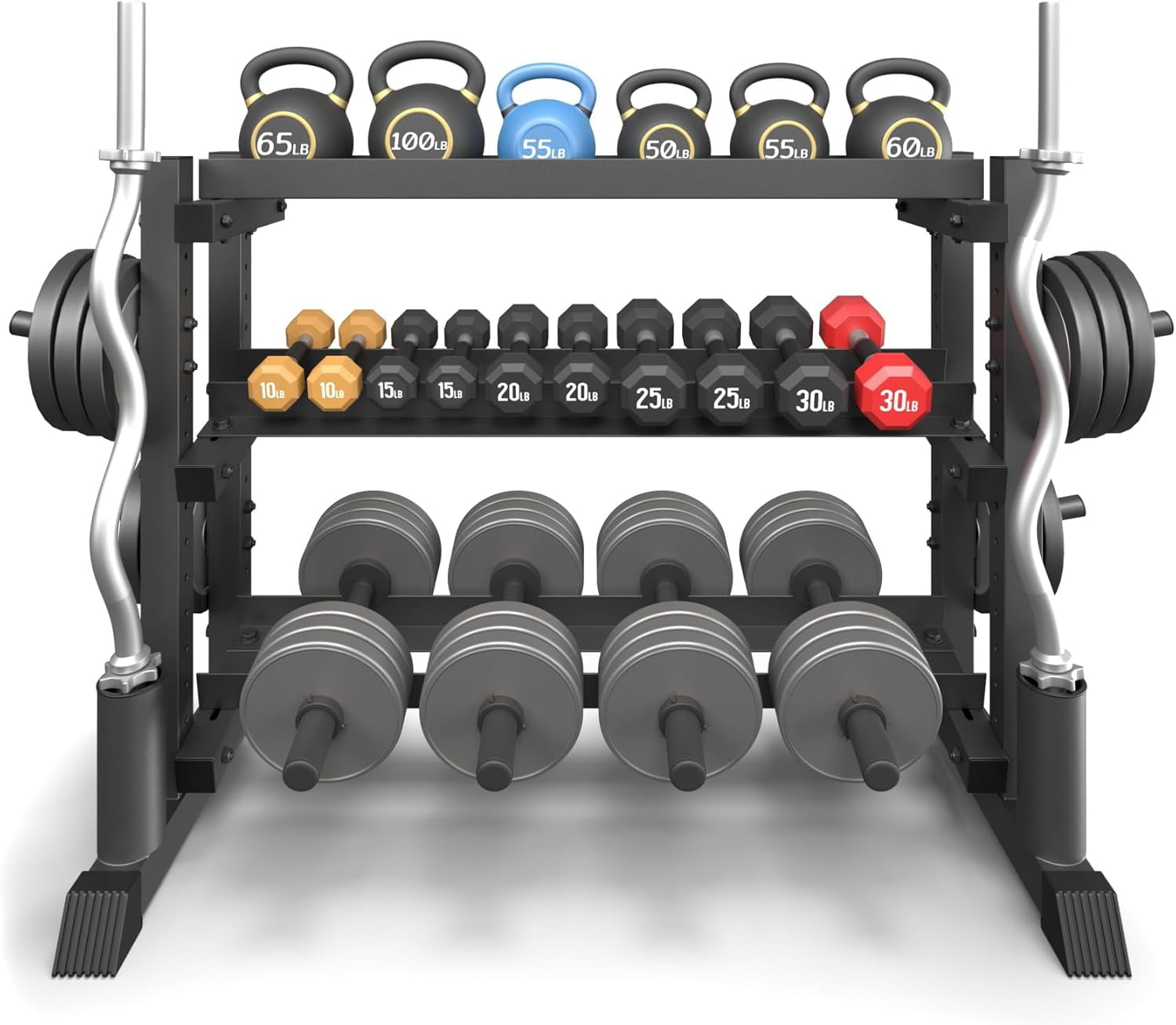 3-Tier Dumbbell Rack 1200LB Capacity Adjustable Weight Rack for Home ...