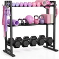 3 Tier Dumbbell Rack Stand, Adjustable Width Weight Rack for Gym with ...