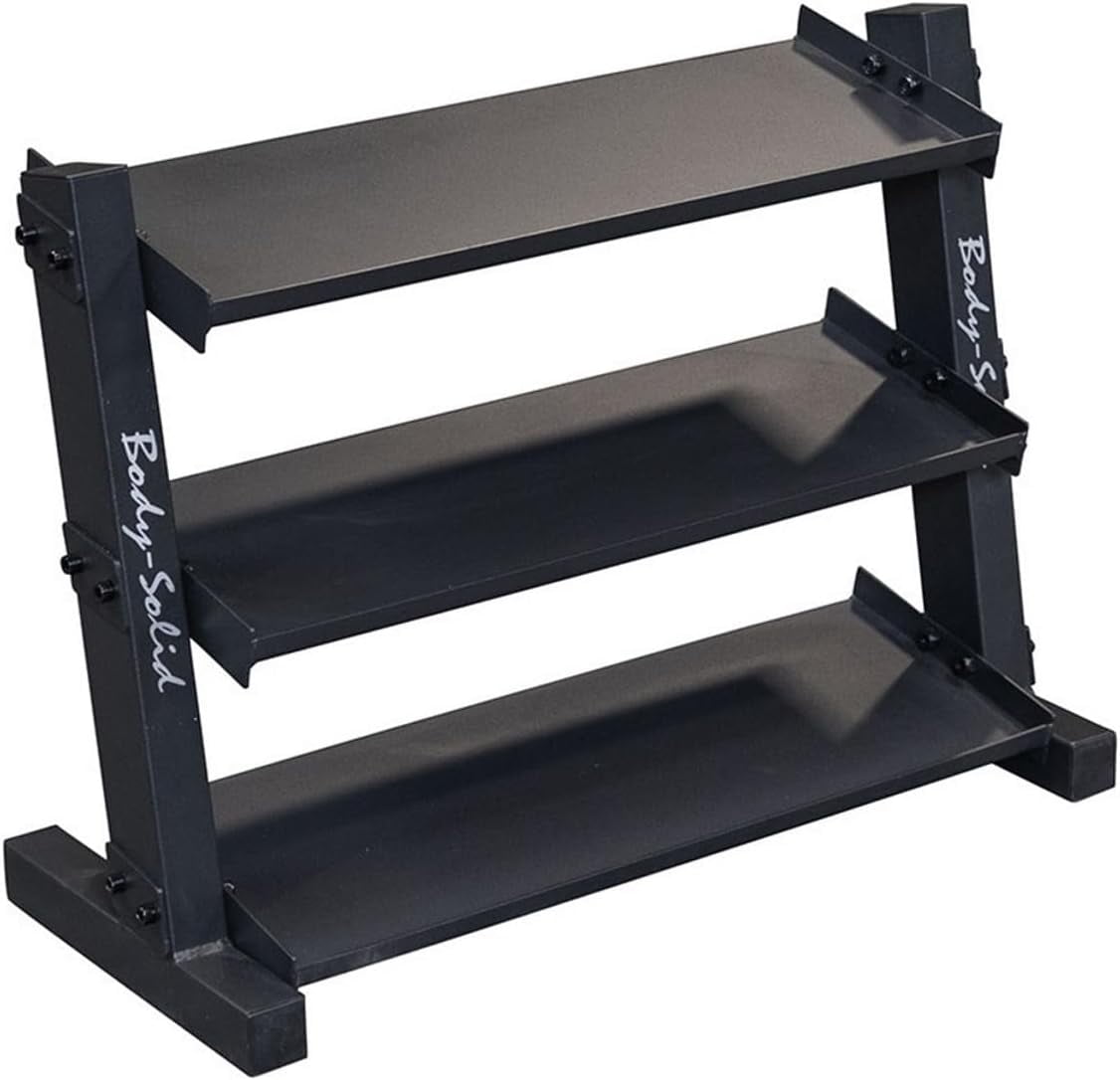 3-Tier Dumbbell Rack Storage for 12 Pairs Neoprene/Vinyl Dumbbells 1-15 ...