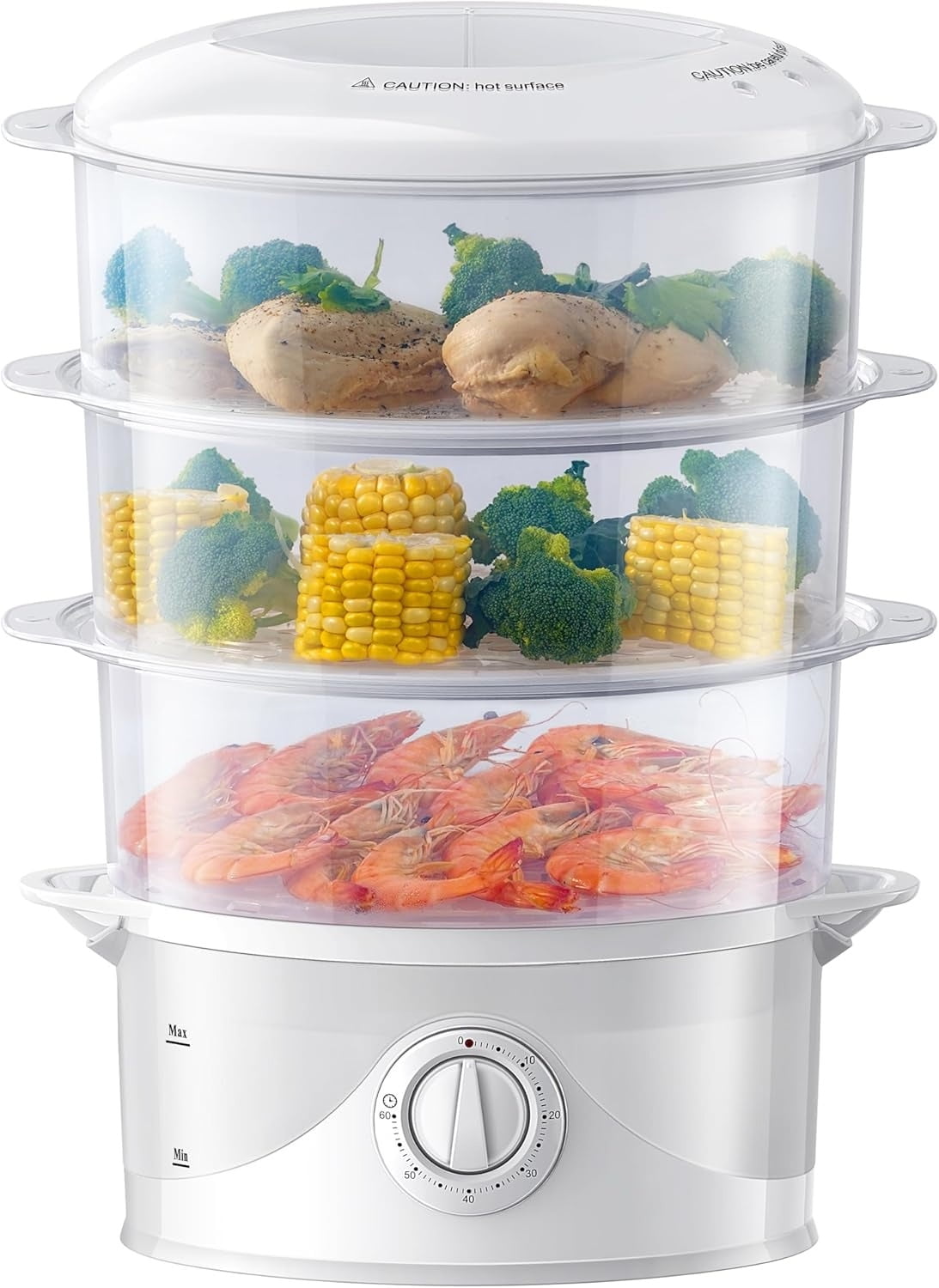 3 Tier Electric Food Steamer for Cooking, 800W Vegetable Steamer for ...
