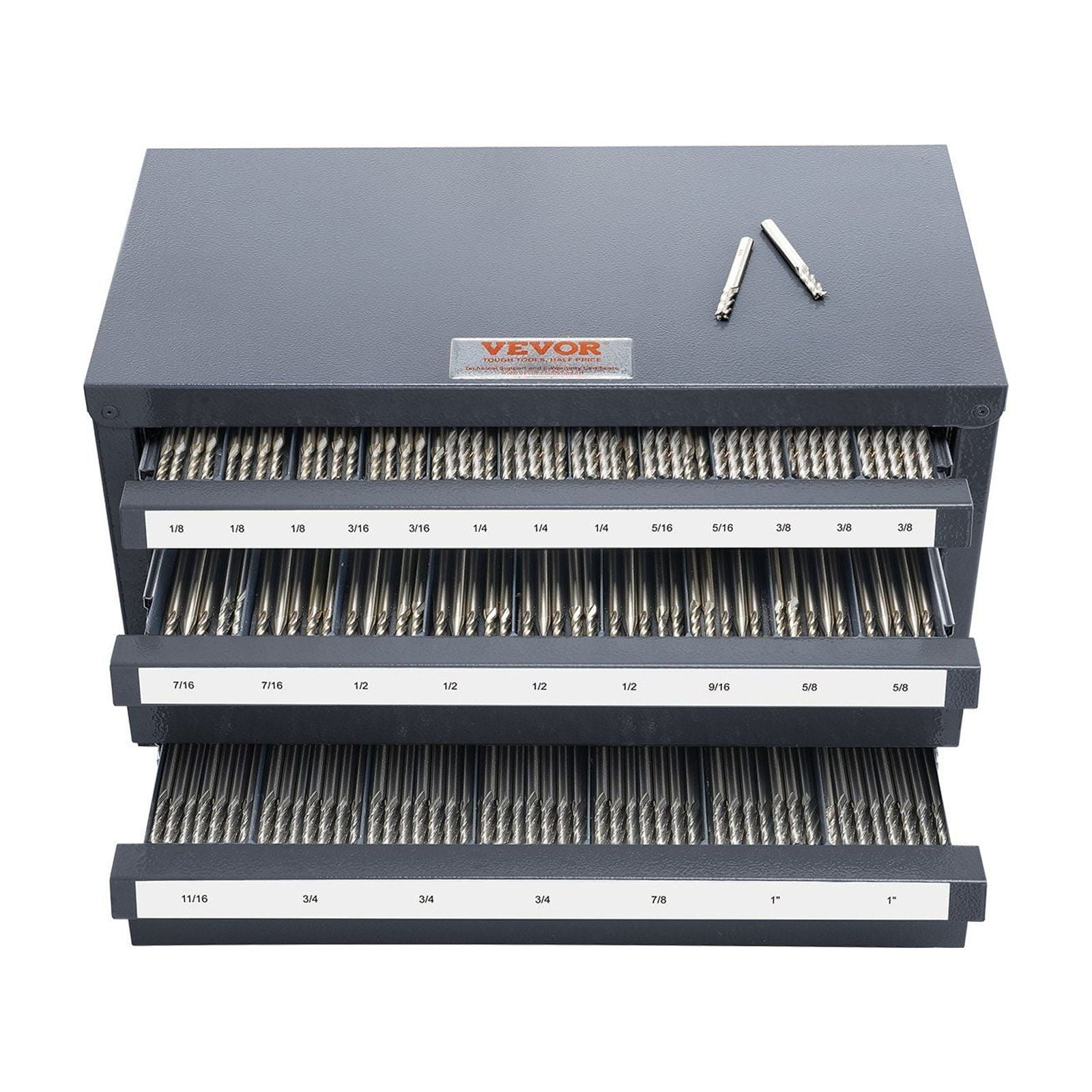 3-Tier End Mill Storage Cabinet, Stackable Steel Organizer for 1/8" to ...