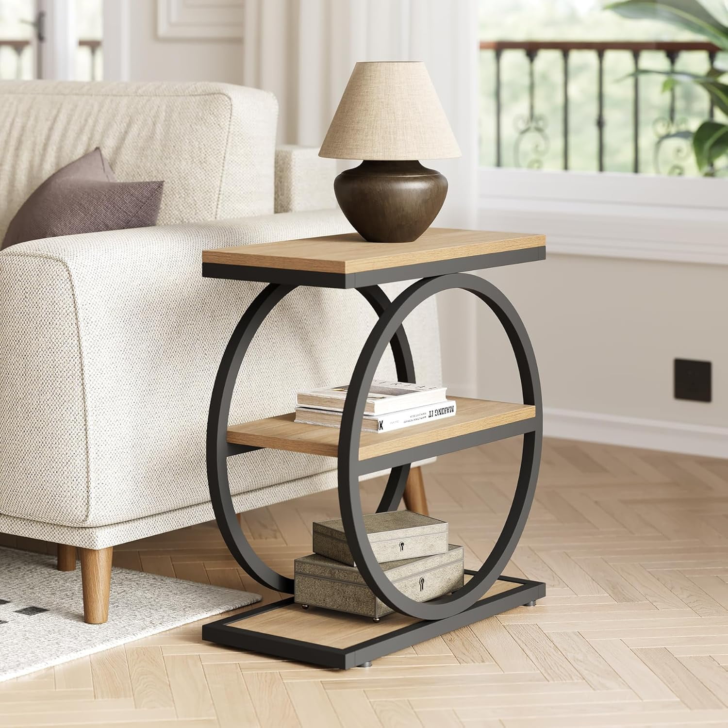 3-Tier End Table, Side Table with Storage Shelves, Small Sofa Side ...
