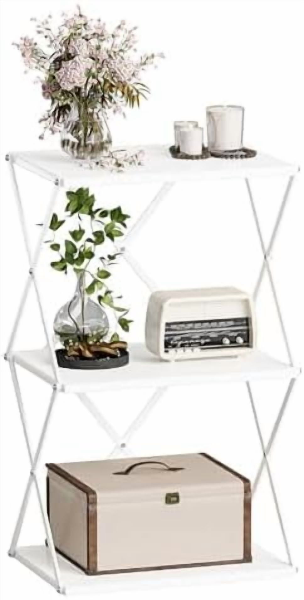 3-Tier End Table Small Side Table Tall Bedside Night Stand with Storage ...