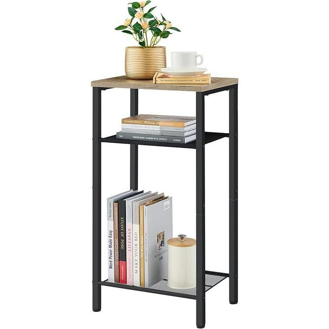 3 Tier End Table, Telephone Table, Tall Side Table with Storage, Small ...