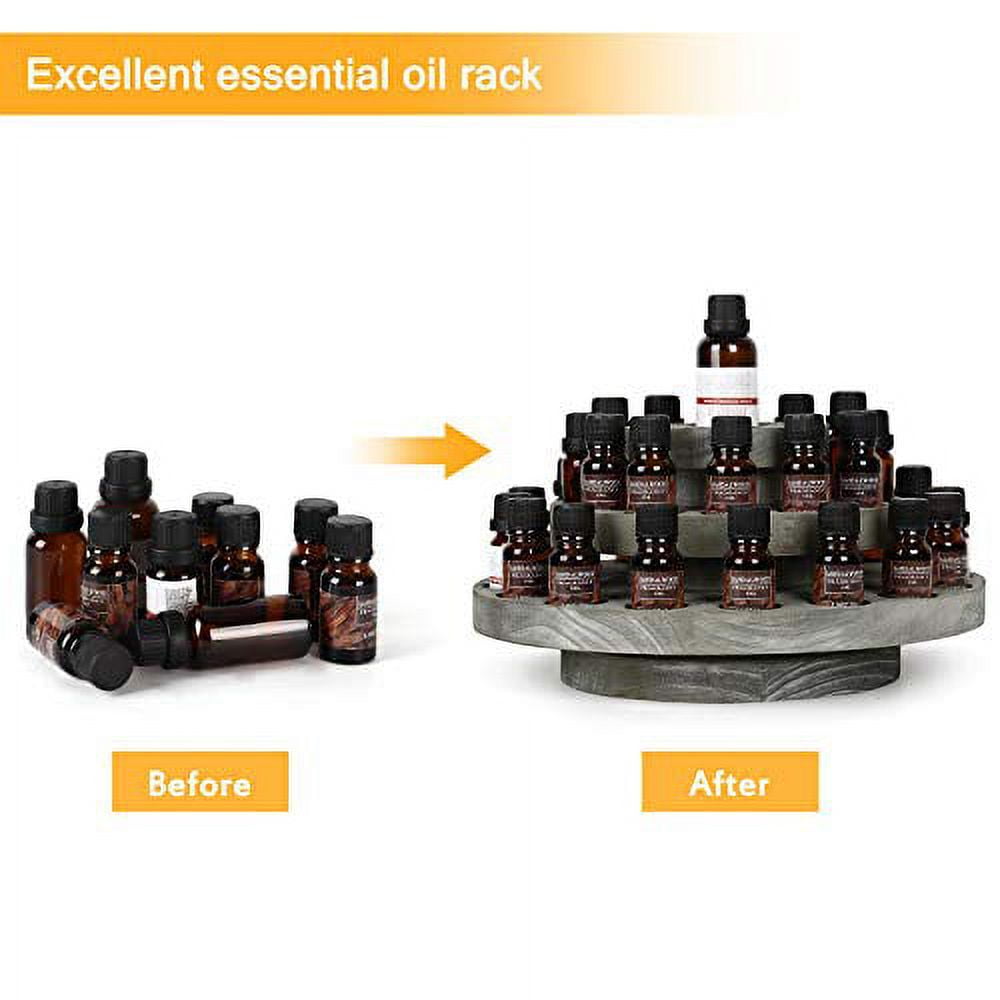 3 Tier Essential Oil Rack, Rustic Rotating Essential Oil Display Stand ...