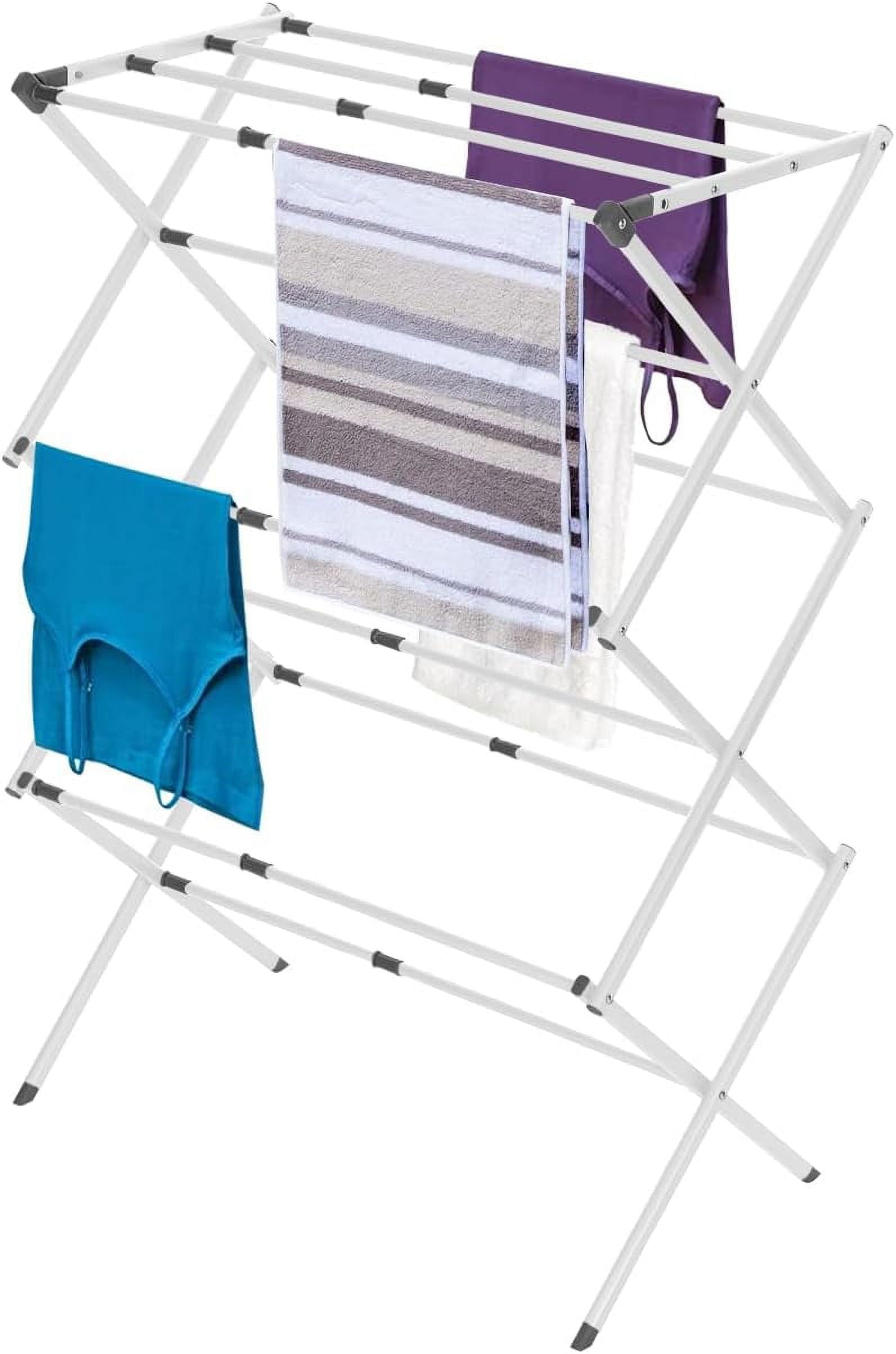3 Tier Expandable Collapsing Foldable Laundry Rack for Air Drying ...