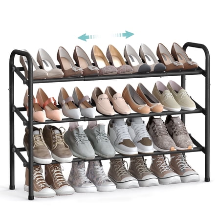 3 tier expandable wood and metal shoe rack - Walmart.com