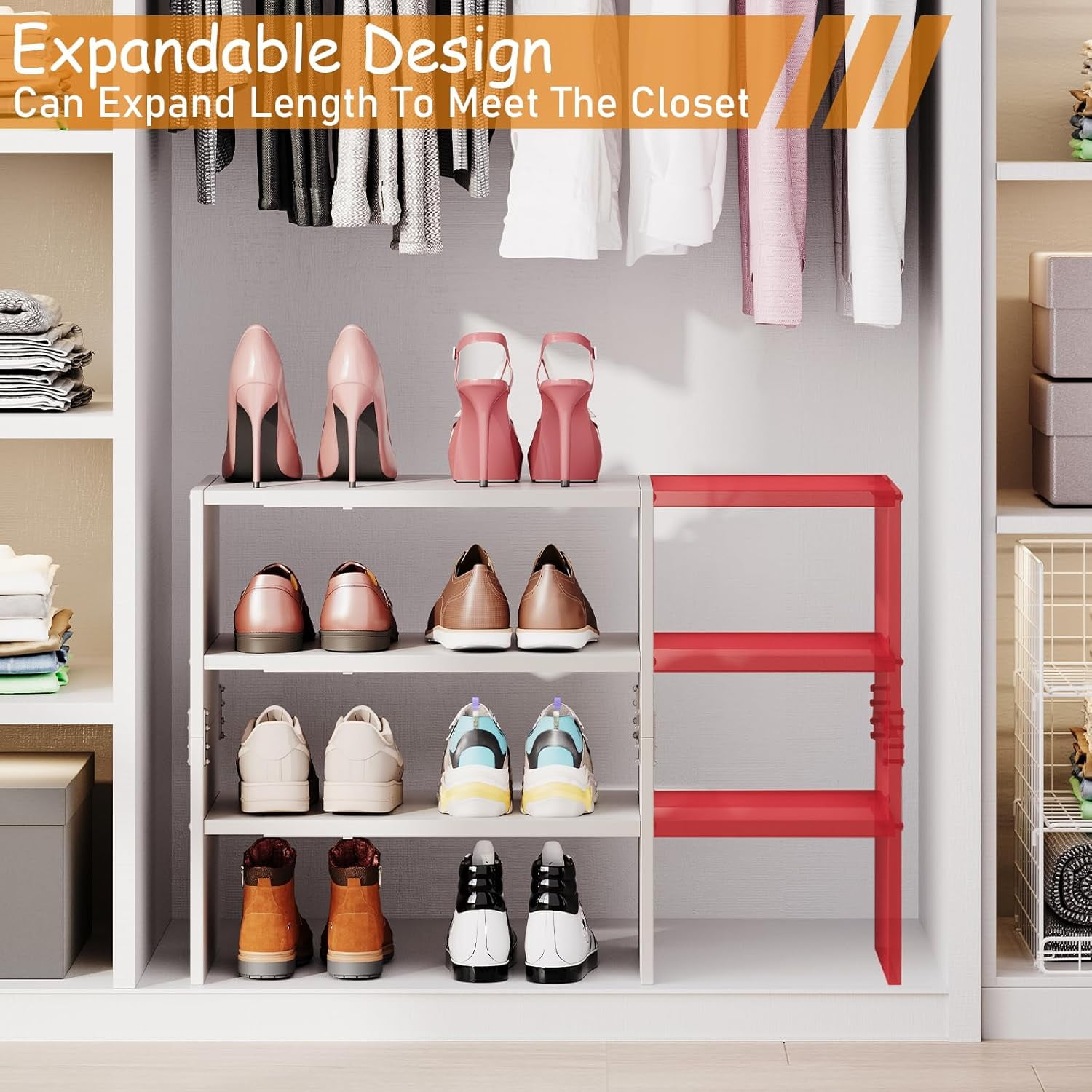 3-Tier Expandable White Shoe Rack Organizer for Closet - Walmart.com